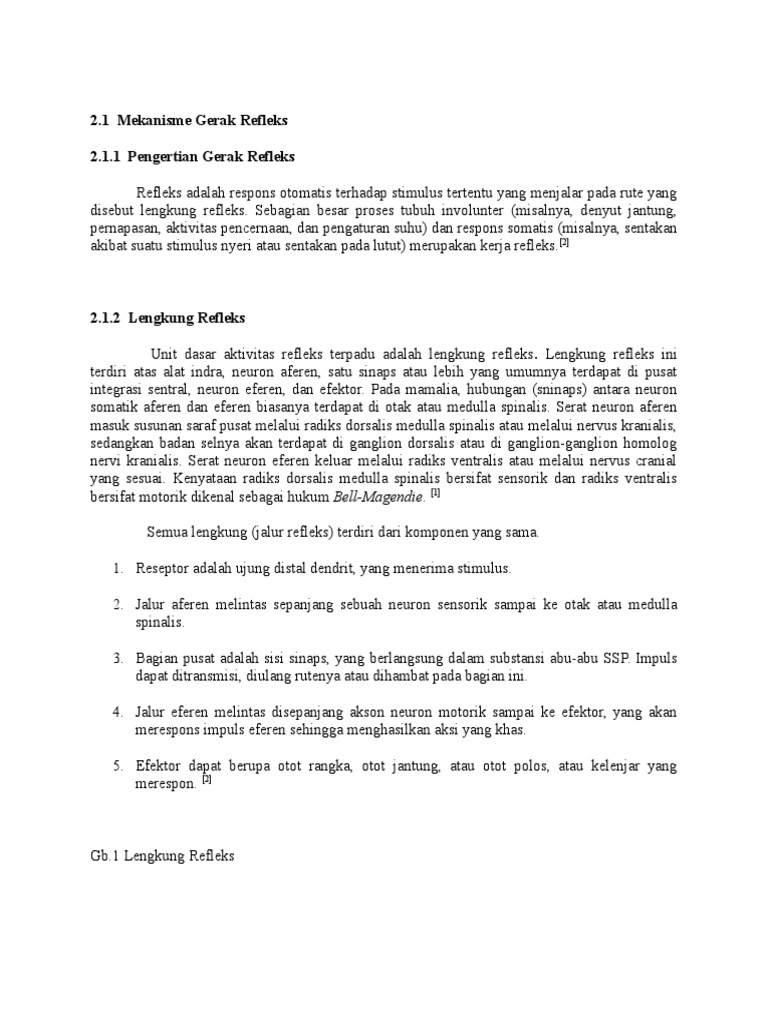 Mekanisme Gerak Refleks dalam Tubuh | PDF | Pengembangan Diri