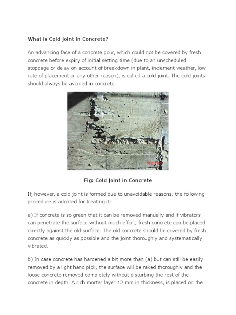 What Is Cold Joint in Concrete | PDF