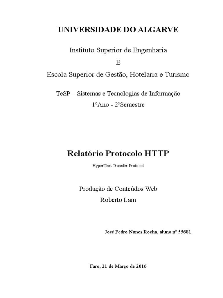 Relatorio HTML | Download grátis PDF | Protocolo de transferência de hipertexto | Protocolos de ...