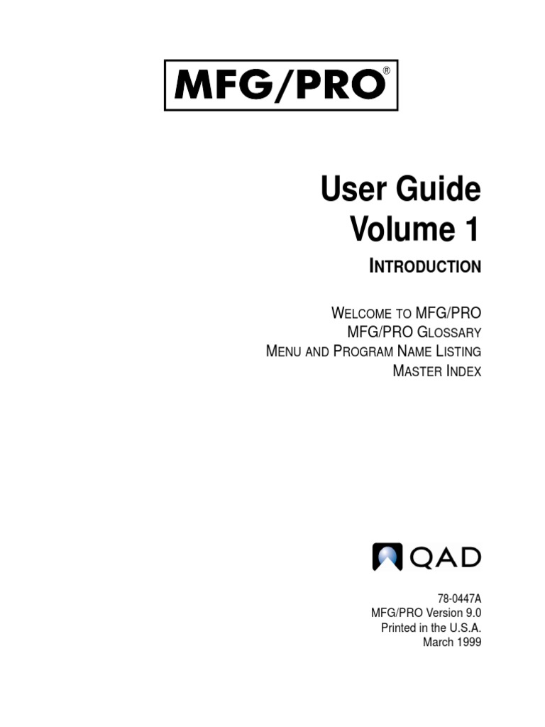 MFGPRO Introduction VOL01 UG v09 | Electronic Data Interchange ...