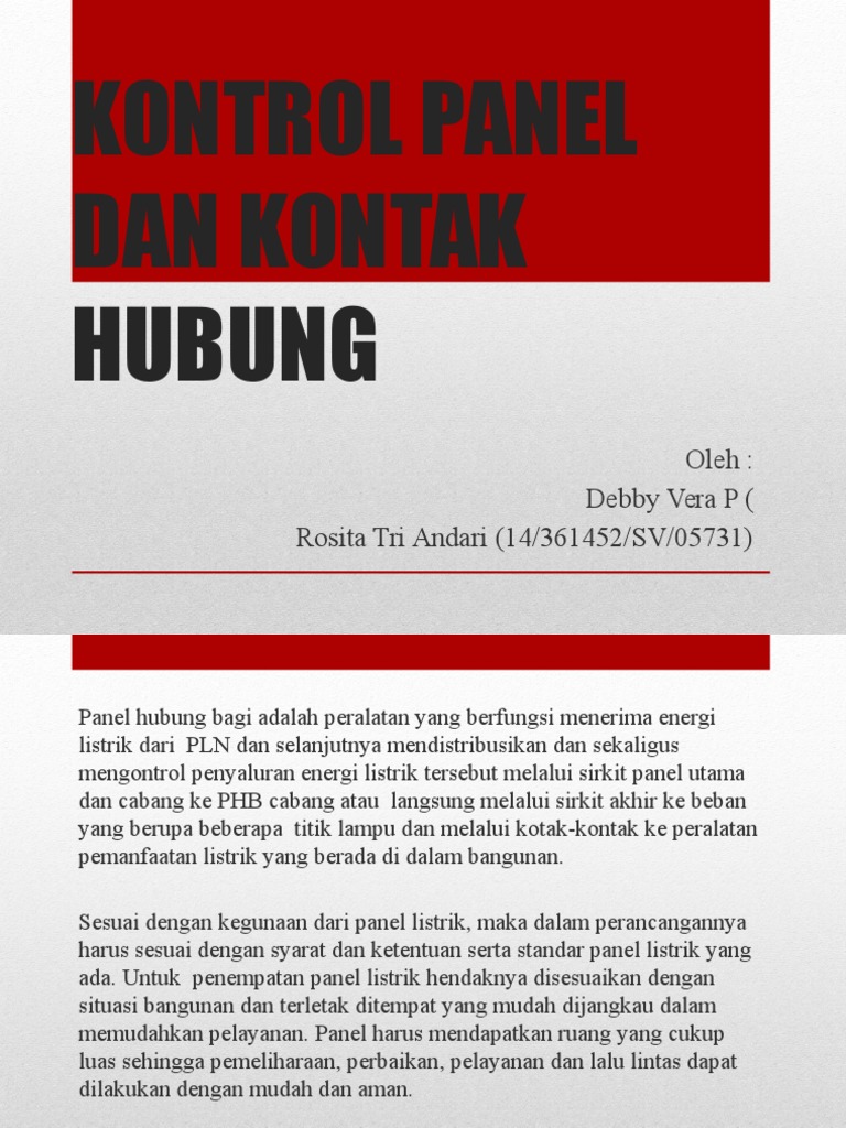 Kontrol Panel Dan Kontak Hubung | PDF | Sains & Matematika | Komputer