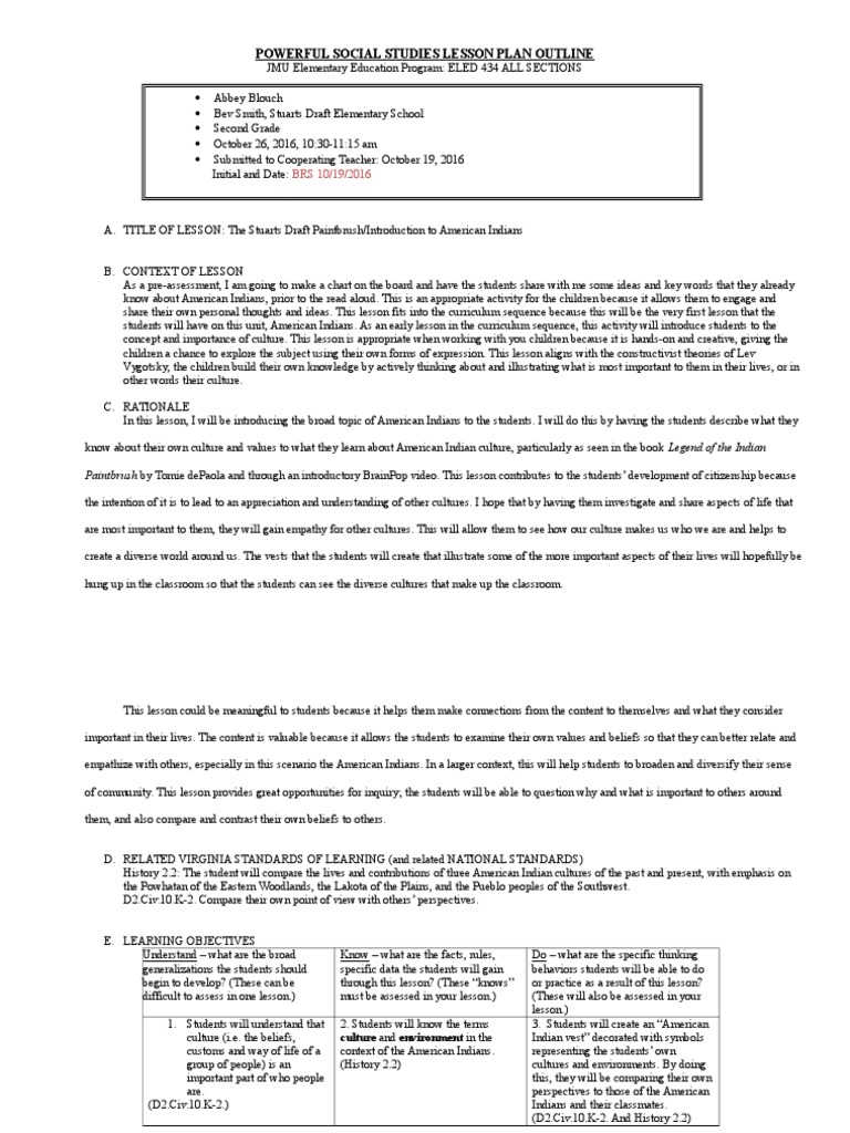 Engaging American Indian Culture Lesson | PDF | Native Americans In The ...