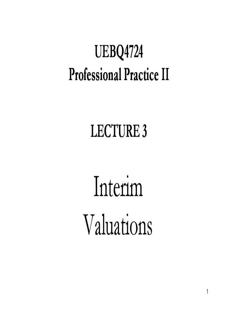 03 Interim Valuations | PDF