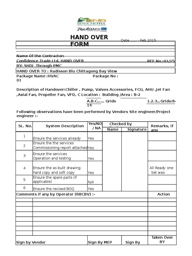 Handing Taking Over1 | PDF