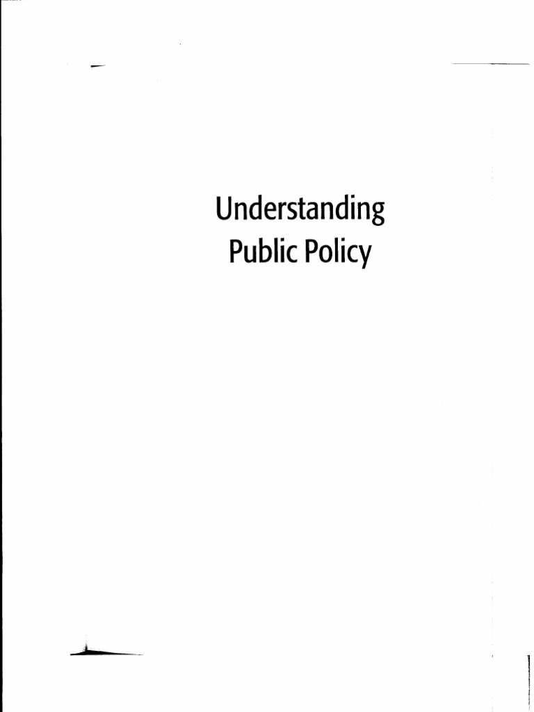 Understanding Public Policy by Thomas Dye PDF | PDF