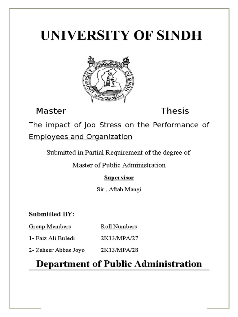 Master Thesis Complete Pdf Occupational Stress Stress Biology