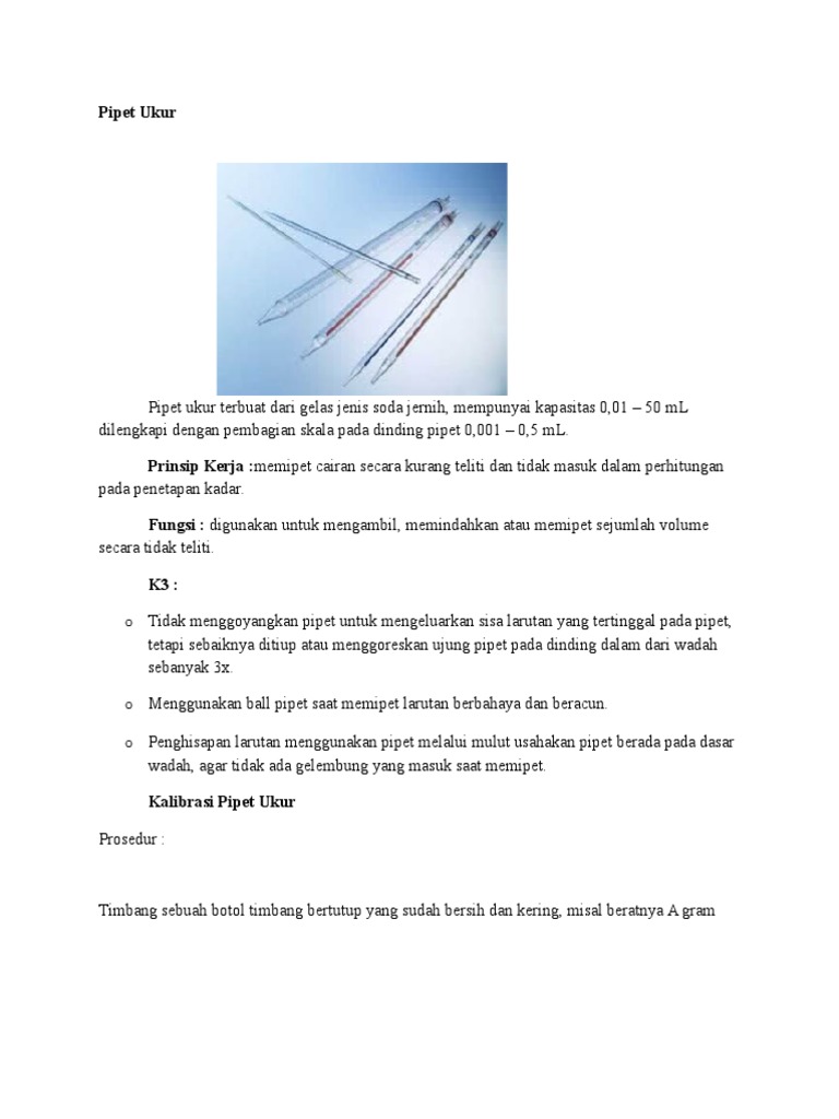 Kalibrasi Pipet Ukur | PDF