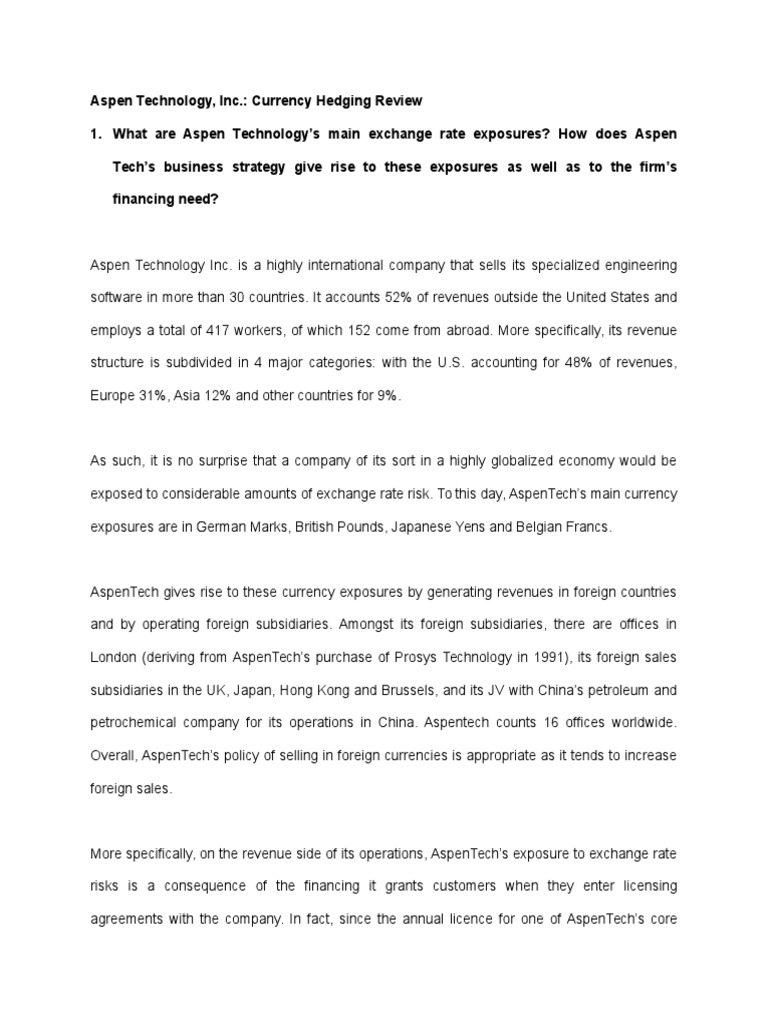 Aspen Case | PDF | Hedge (Finance) | Option (Finance)
