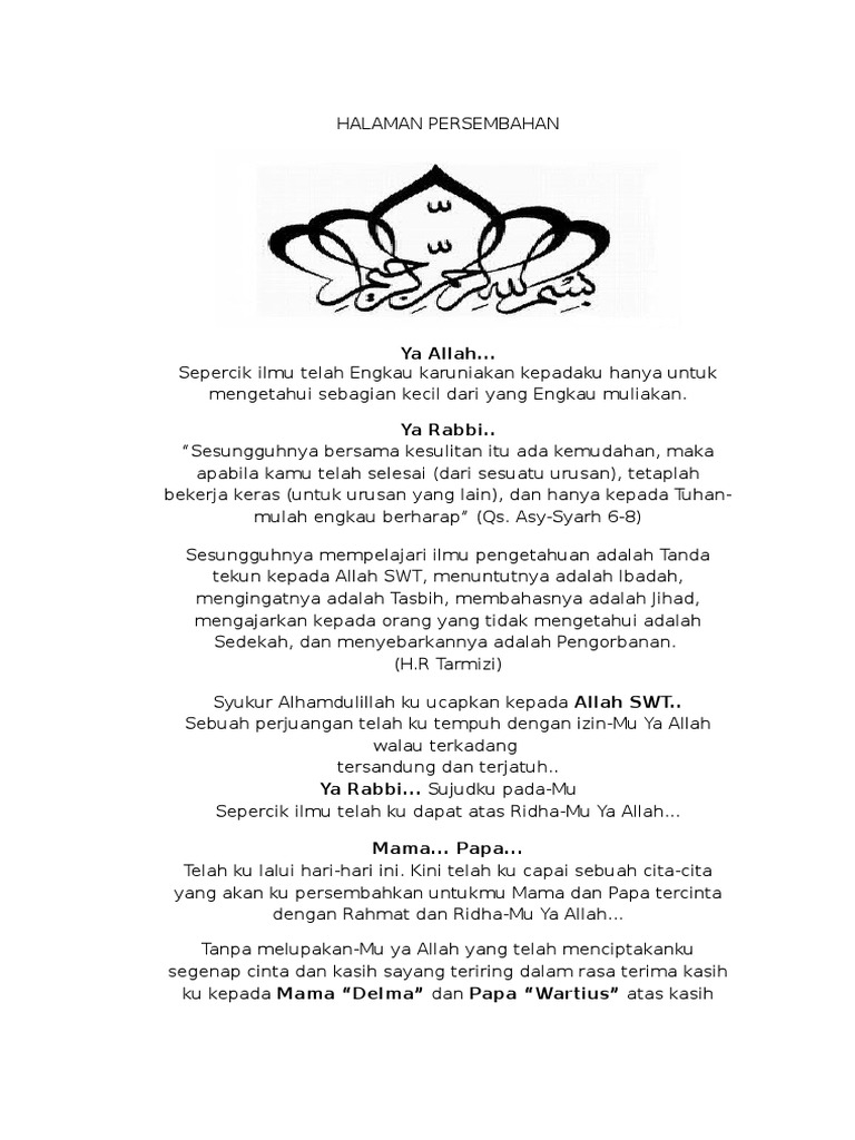 Kata Persembahan | PDF | Memasak, Makanan, & Anggur | Pengembangan Diri