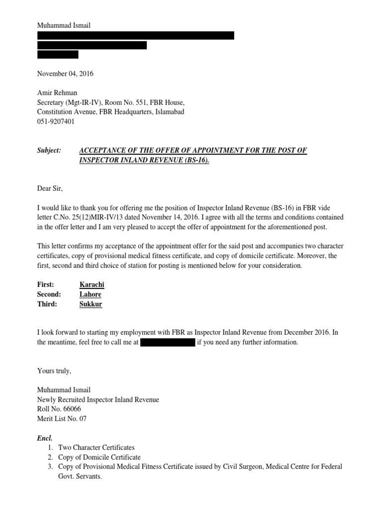 Acceptance Letter Final Version | PDF | Government