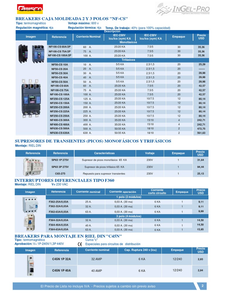 Catálago Camsco | PDF | Electricidad | Electromagnetismo