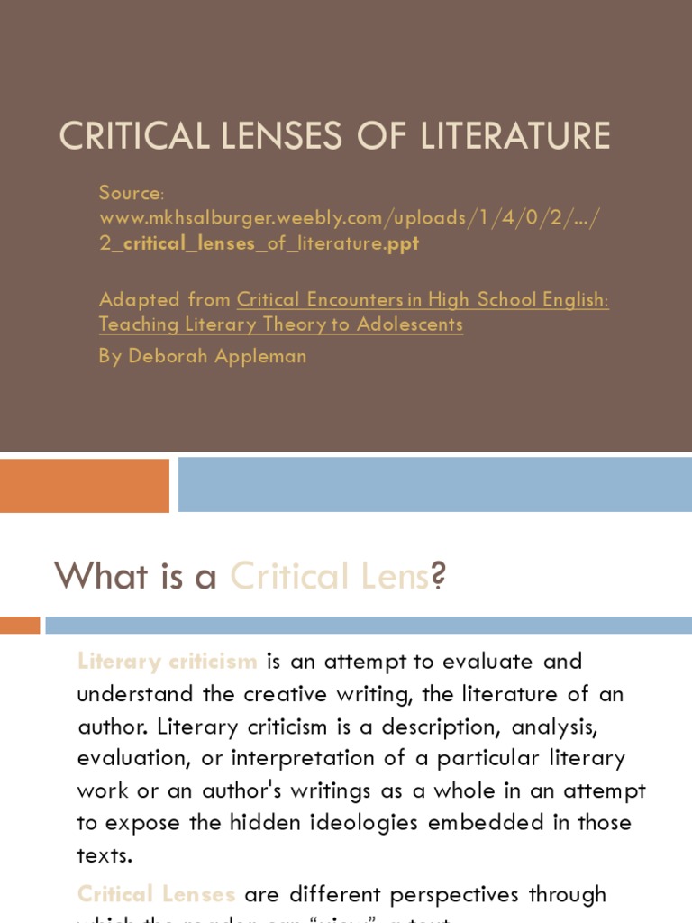 Exploring Critical Lenses in Literature | PDF | Critical Theory | Science