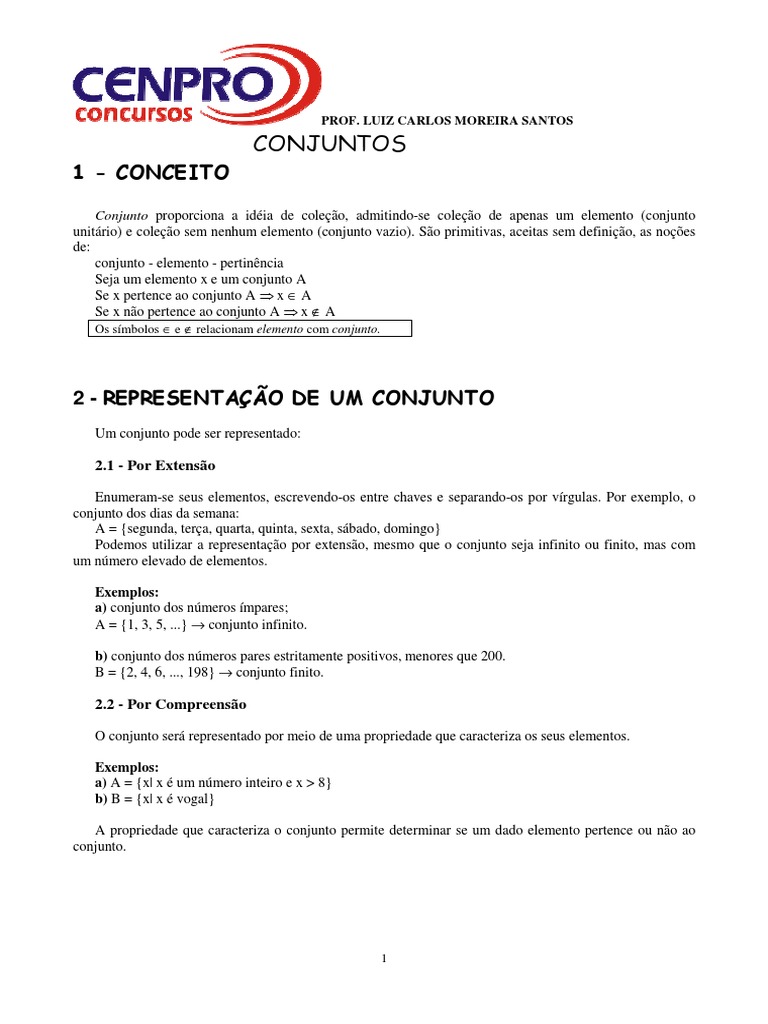 Introdução à Teoria dos Conjuntos | PDF | Conjunto vazio (Matemática ...