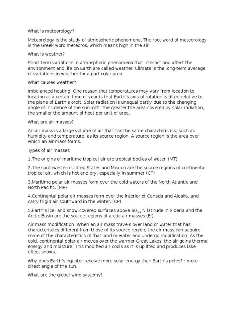 What Is Meteorology | PDF | Weather Forecasting | Atmosphere Of Earth