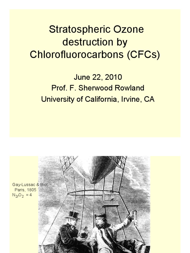 Stratospheric Ozone Destruction by Chlorofluorocarbons (CFCS) | PDF ...
