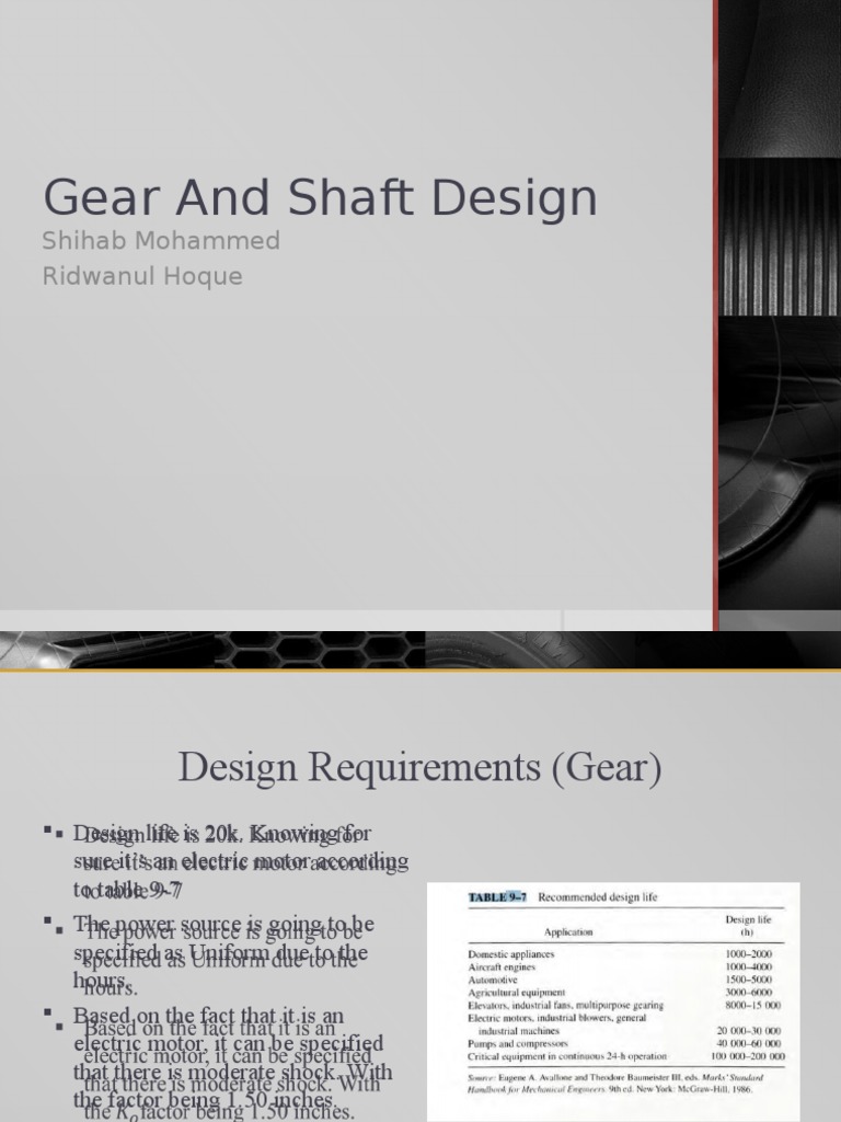 Gear and Shaft Design Shihab | PDF