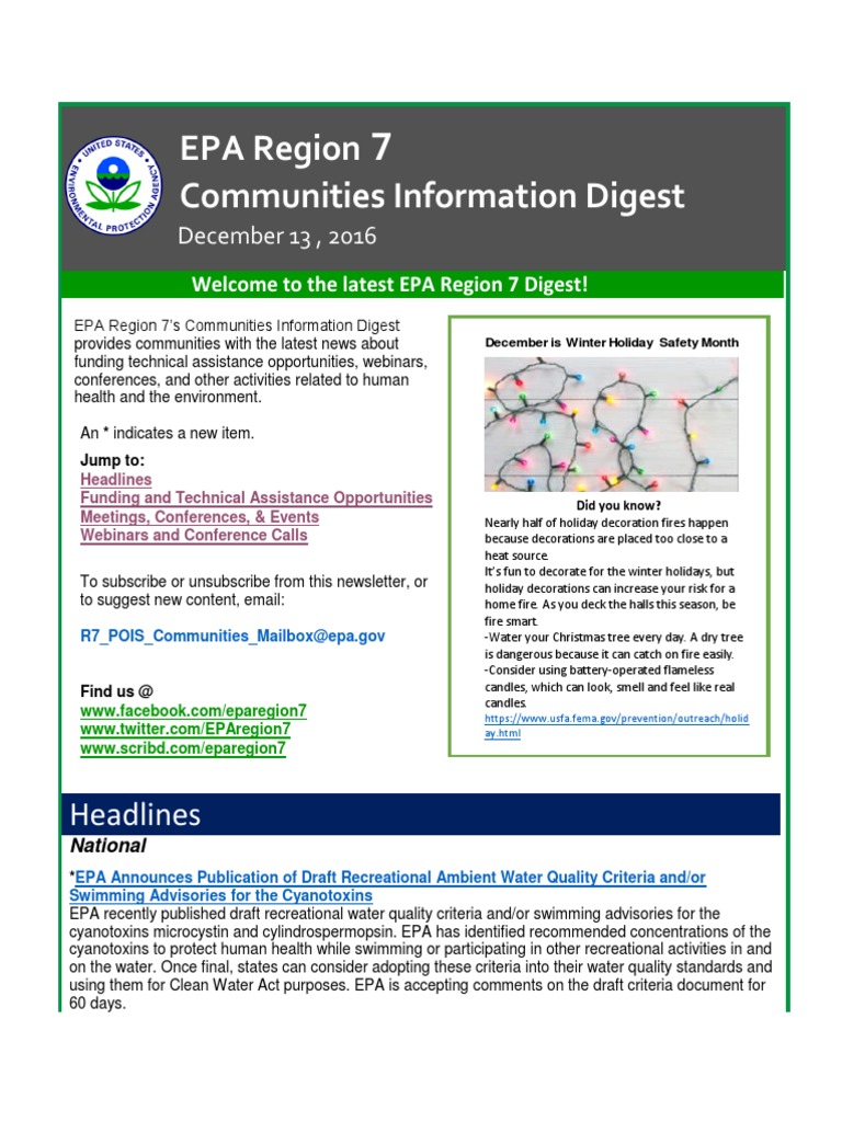 EPA Region 7 Communities Information Digest - December 13, 2016 ...