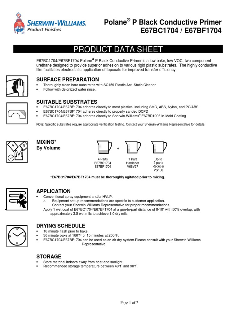 SW Polane P E67BF1704 Black Conductive Primer | PDF