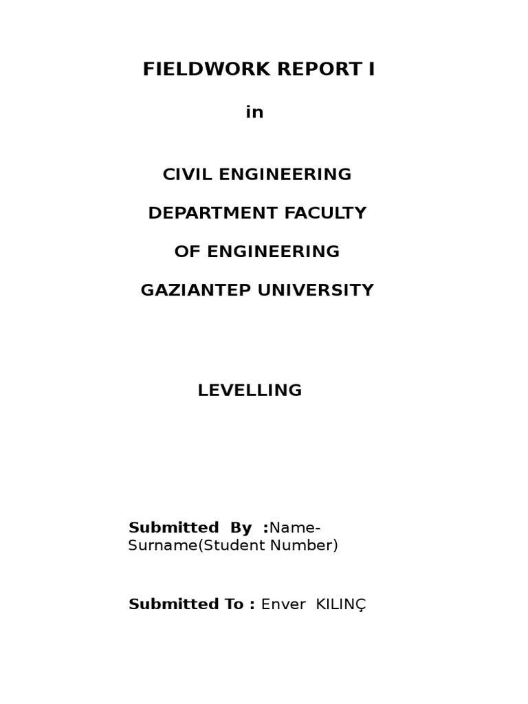 Civil Engineering Levelling Report | PDF | Computers