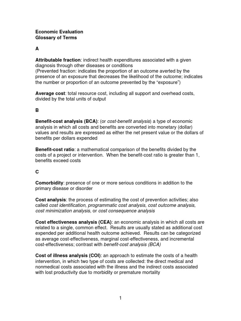 Cost Minimization Analysis, or Cost Consequence Analysis | PDF ...