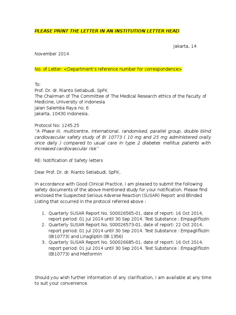 Please Print The Letter in An Institution Letter Head | PDF