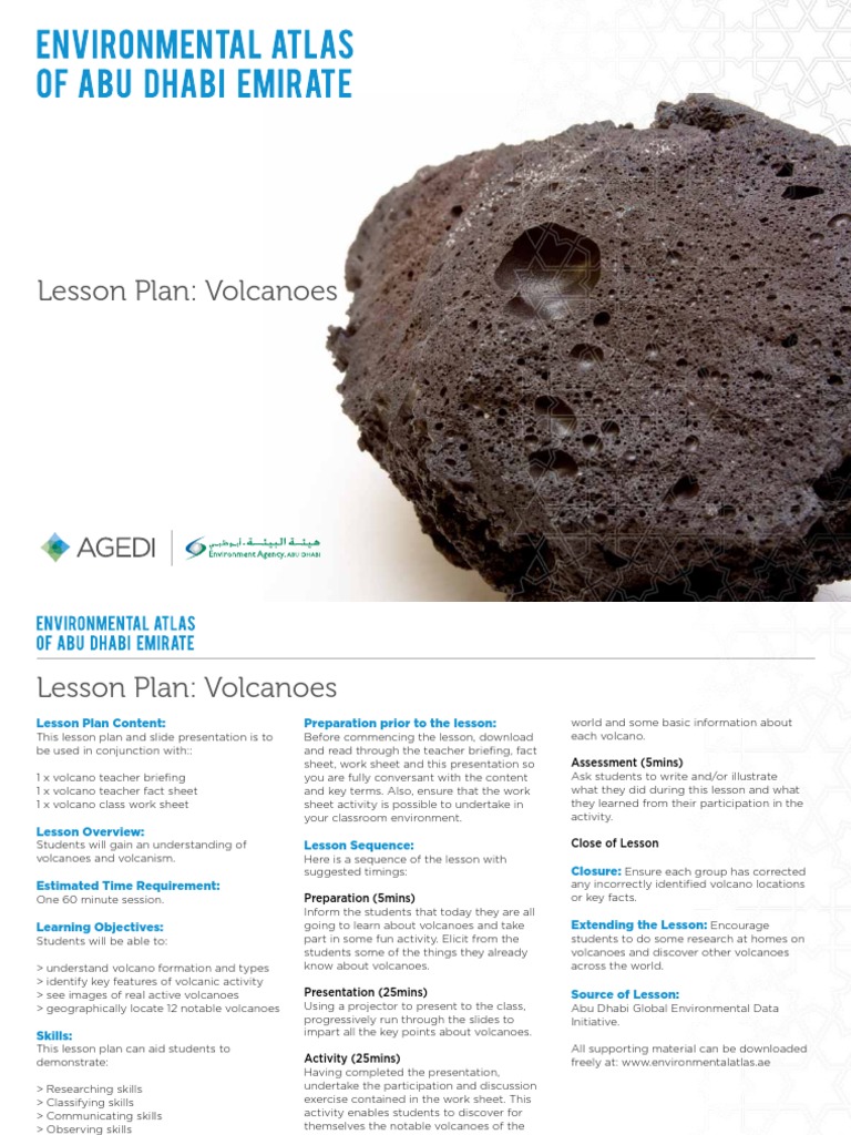 Lesson Plan Volcanoes | PDF | Volcano | Types Of Volcanic Eruptions
