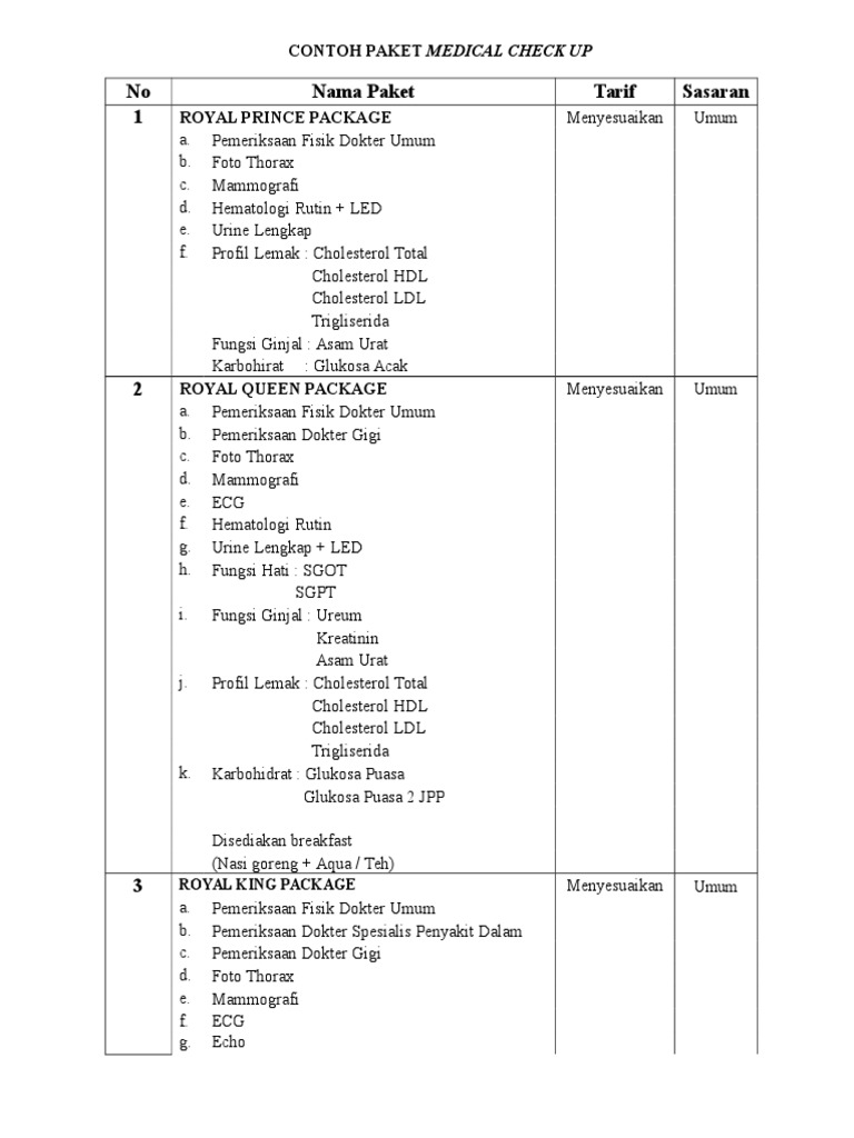 Contoh Pemeriksaan Mcu | PDF