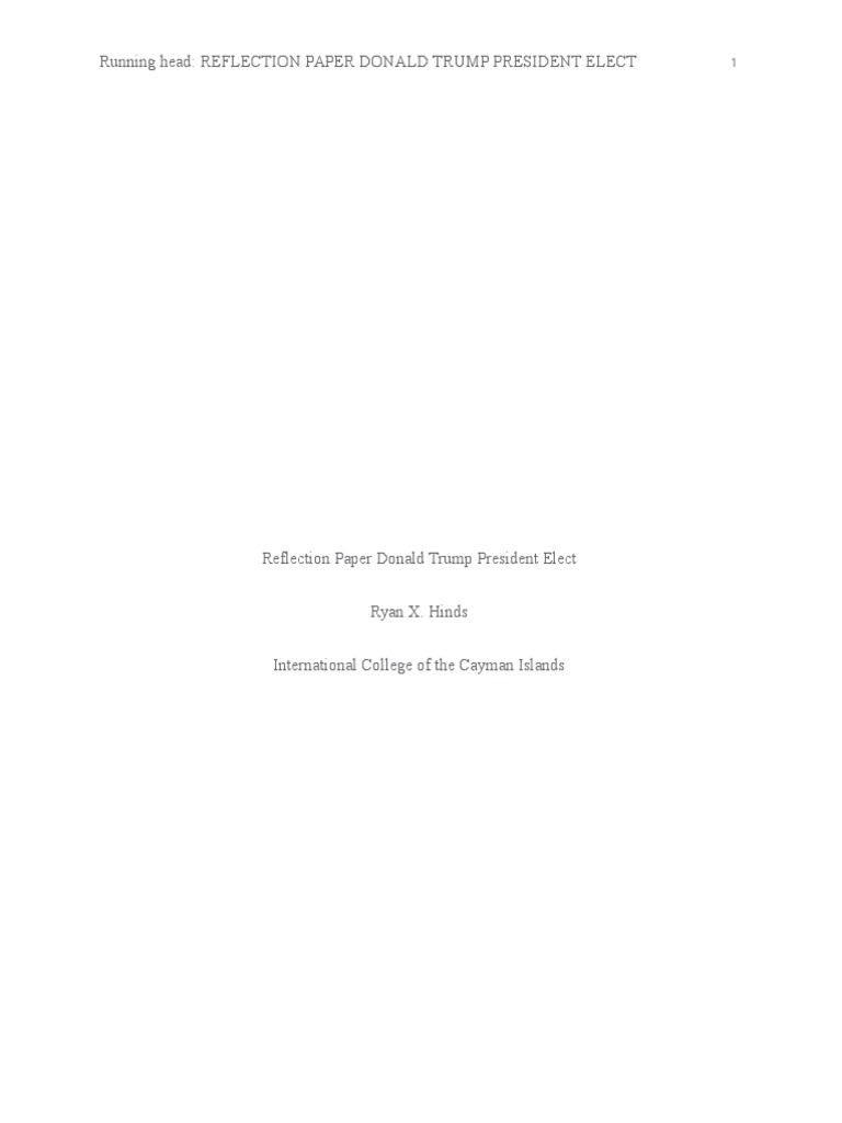 Reflection on Trump's Presidency Impact | PDF