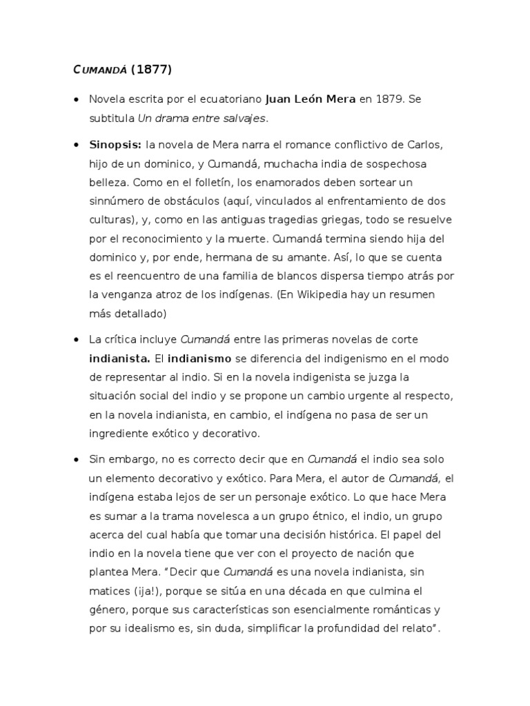 Cumandá | PDF | Novelas | Gente indígena