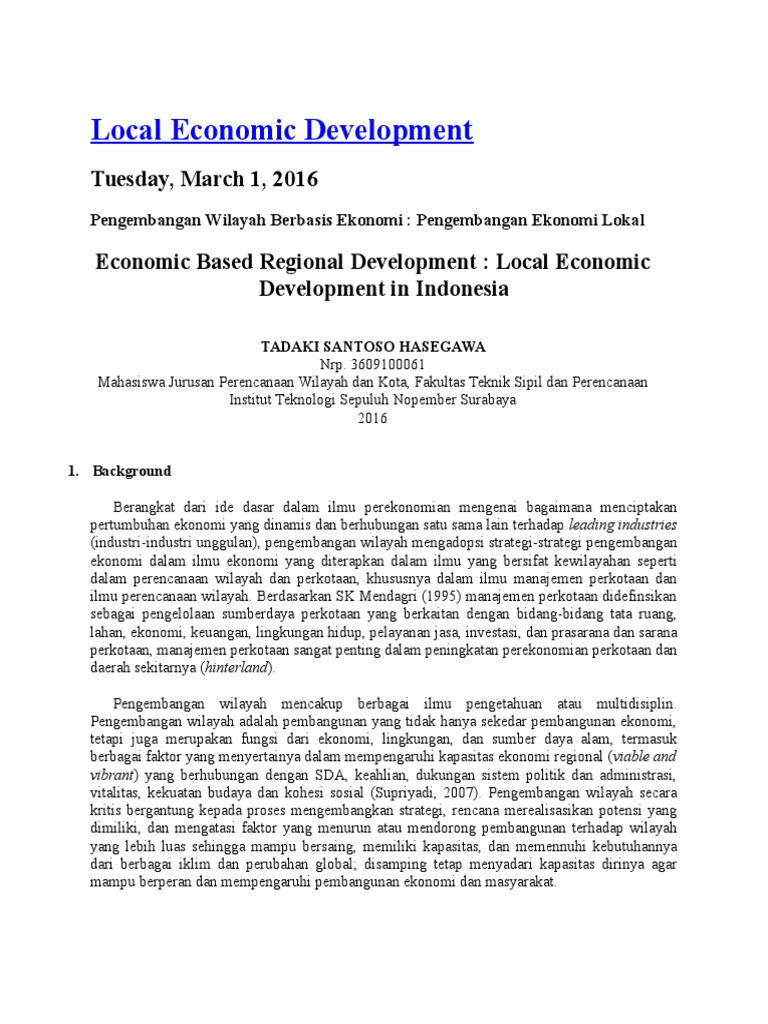 Local Economic Development | PDF