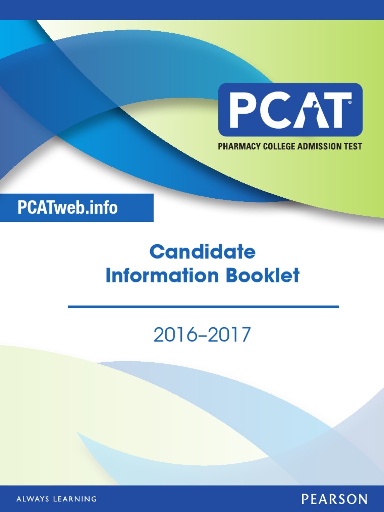 2016-2017 Important PCAT Dates: Candidate Information Booklet | PDF ...
