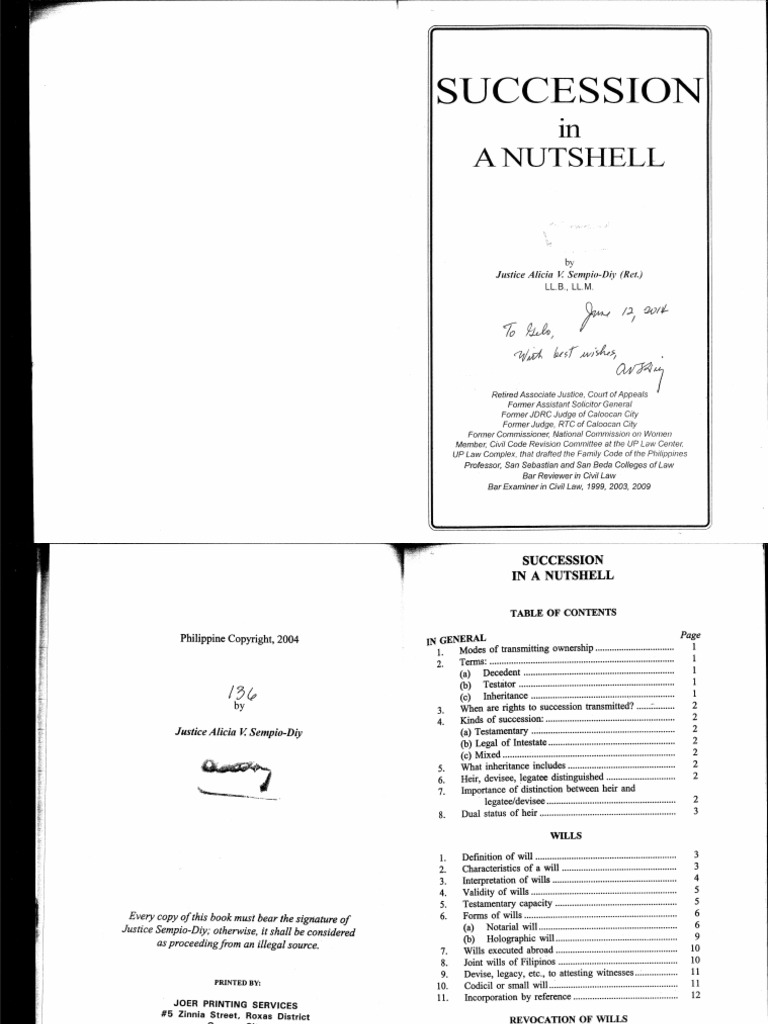 Succession in A Nutshell PDF | PDF