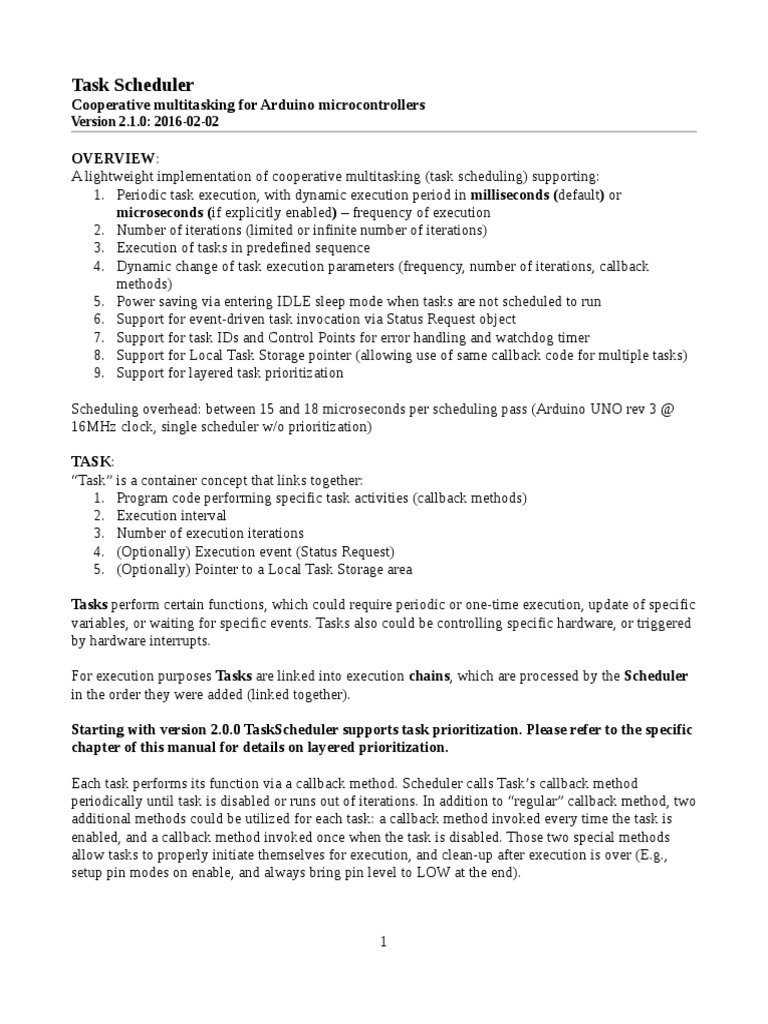 Task Scheduler Pdf Callback Computer Programming Scheduling Computing