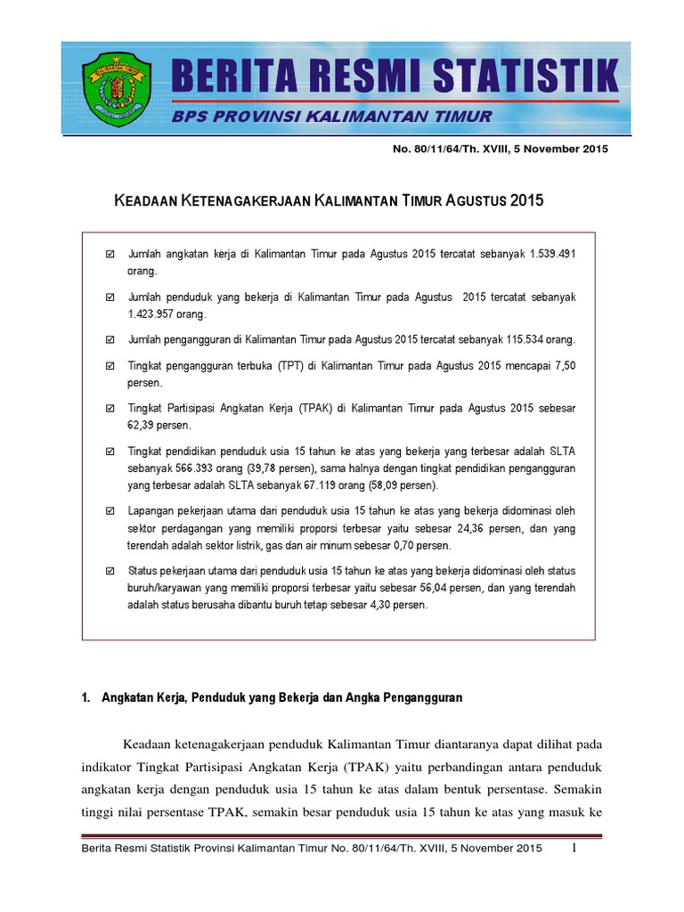 Data BPS Kaltim | PDF