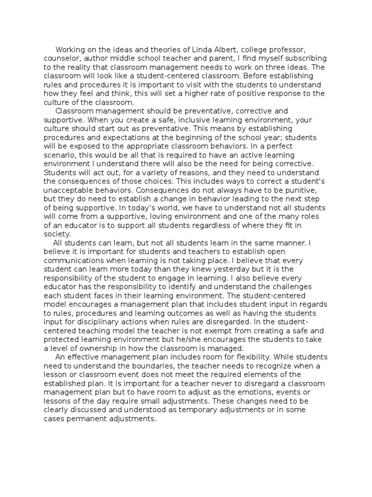Classroom Management For Portfolio | PDF | Classroom Management | Classroom