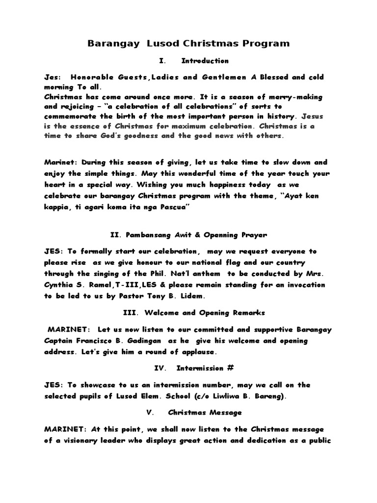 Script Brgy Krismas | PDF | Religious Behaviour And Experience ...