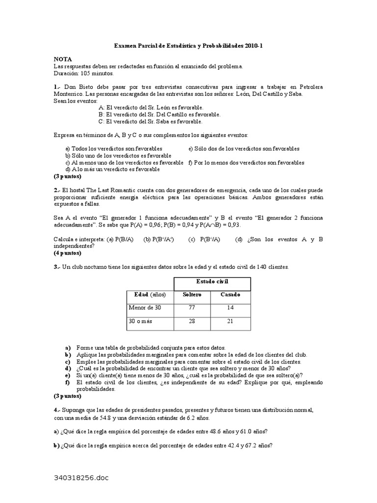 Examen Resuelto Probabilidades | PDF