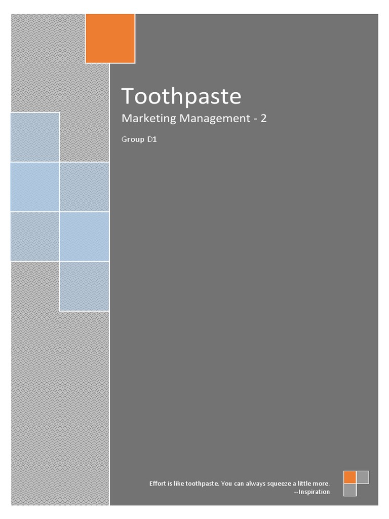 A Report On Insights From Market Survey: Toothpaste Industry | PDF ...