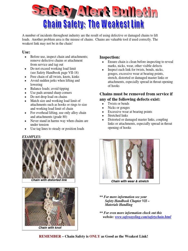 Safety Bulletin-Chain Safety | PDF | Nature
