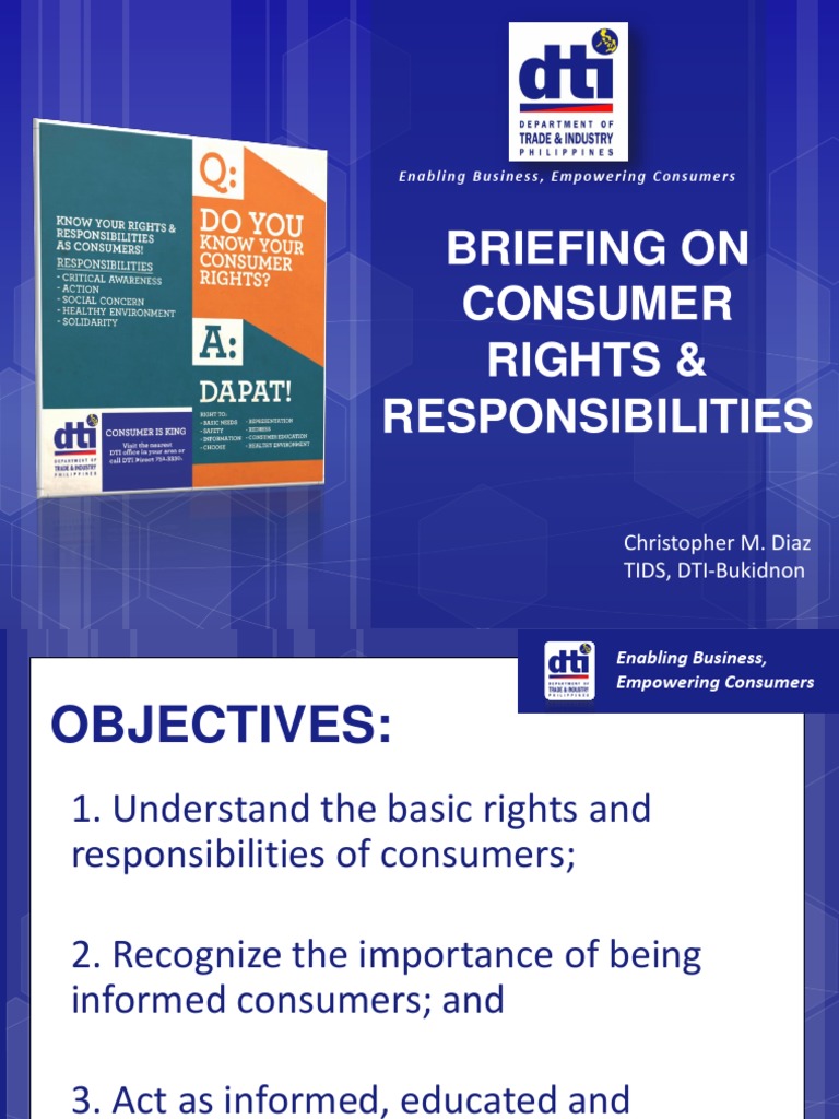 Consumer Rights and Responsibilities CMD | PDF | Consumer Protection ...