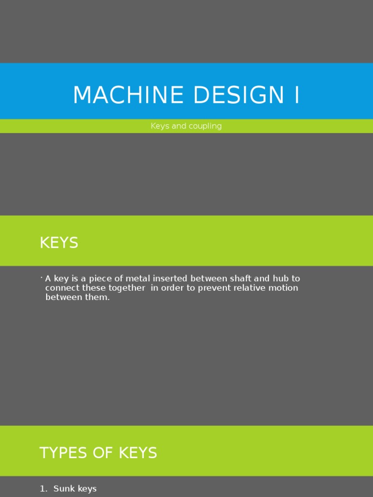 Machine Design I: An In-Depth Guide to Keys and Couplings | PDF ...