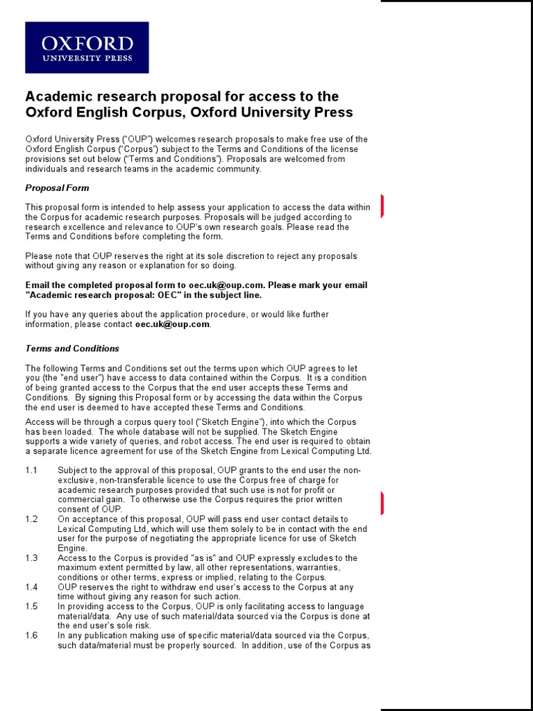 OEC Proposal Application | PDF | Oxford University Press | Information ...