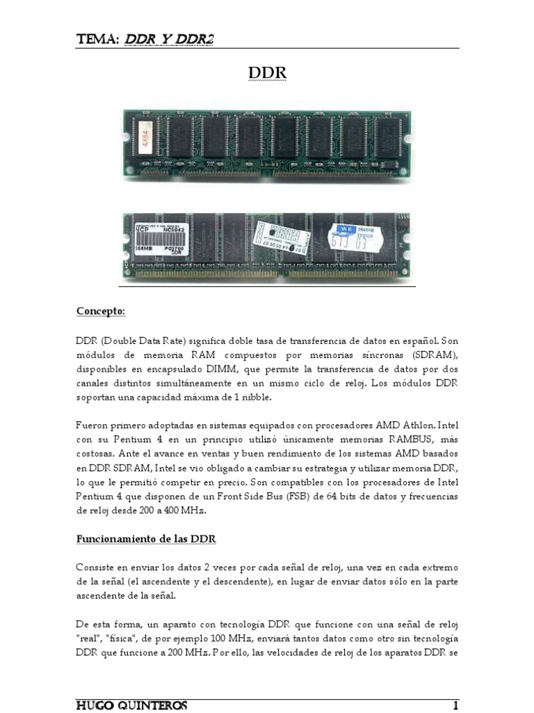 DDR | PDF | Electrónica | Hardware de la computadora