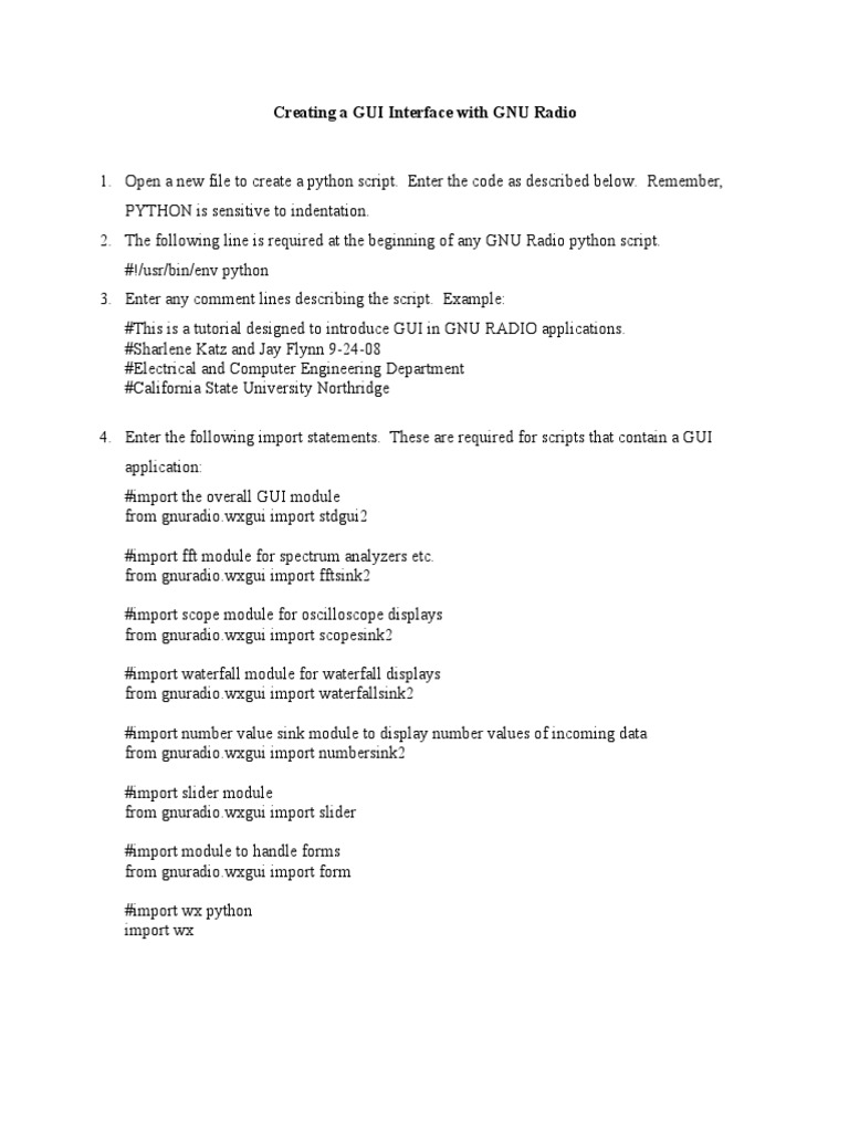 Creating A GUI Interface With GNU Radio | PDF | Graphical User ...