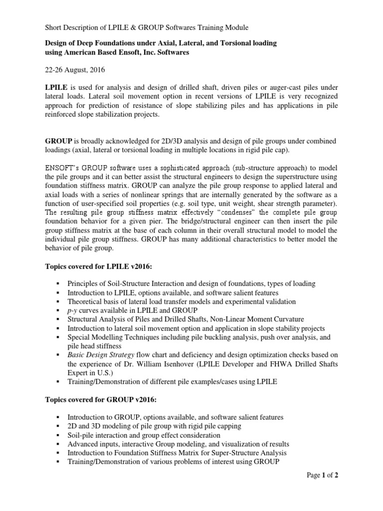 Lpile Group Module | PDF | Deep Foundation | Stiffness