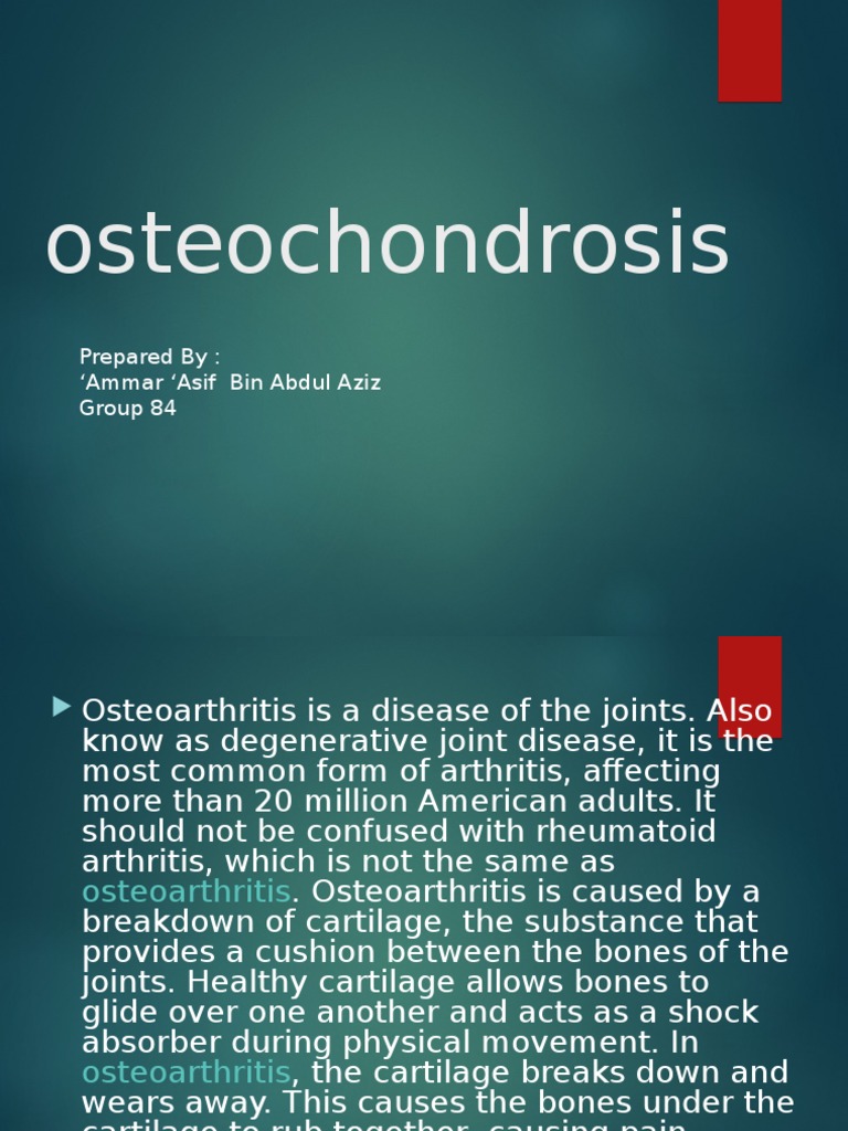Osteochondrosis | Osteoarthritis | Vertebral Column