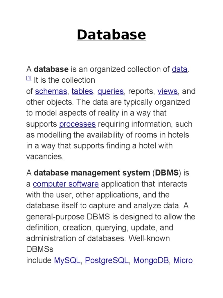 Database: Data Schemas Tables Queries Views | PDF | Databases | Data