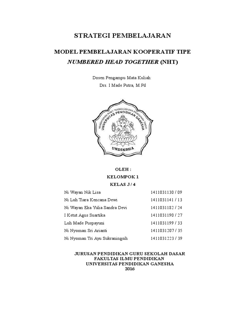 Pembelajaran Kooperatif NHT | PDF