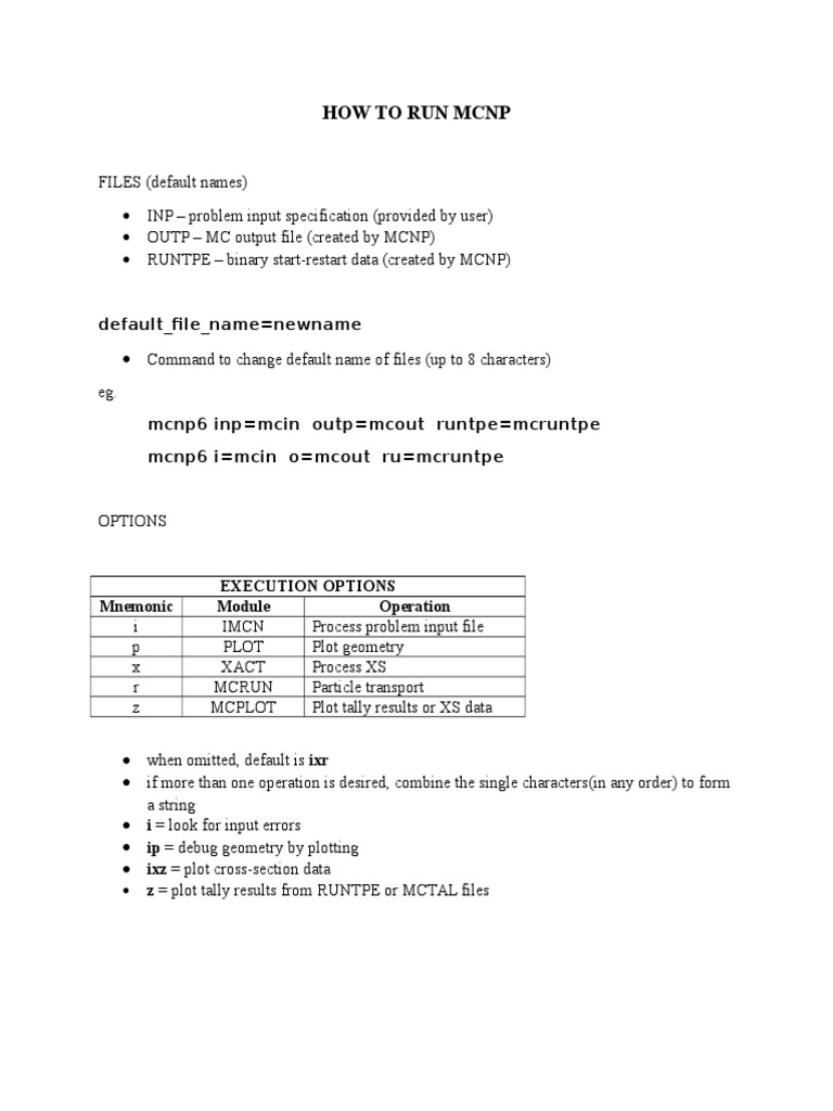 How To Run Mcnp Pdf
