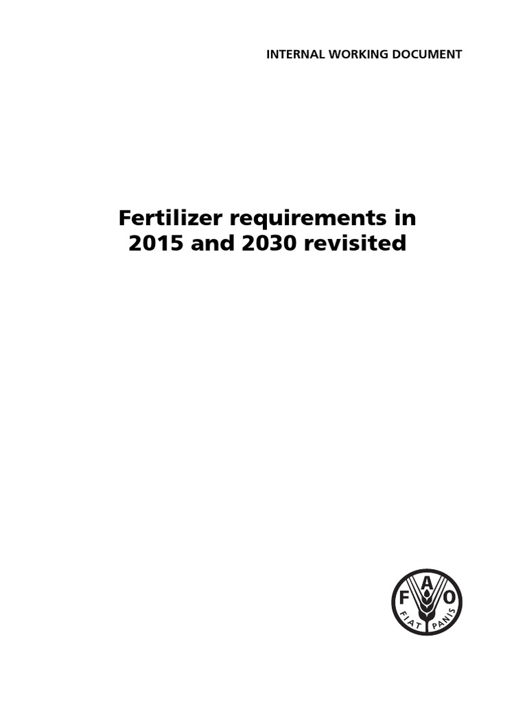 Fertilizer Requirements in 2015 and 2030 Revisited | PDF | Vector ...
